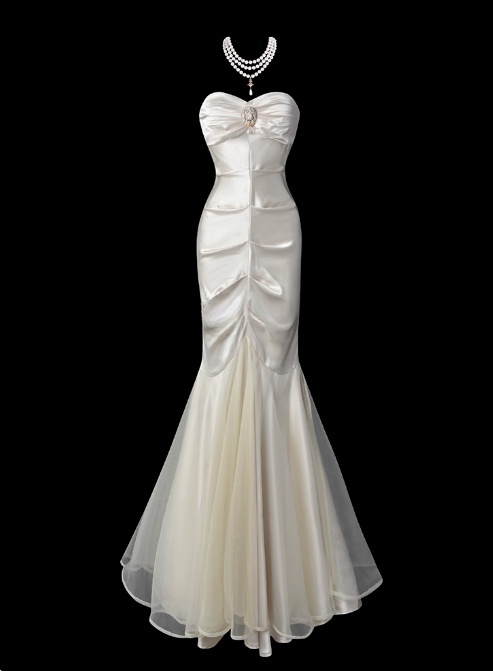 Stunning Prom Dress Sweetheart Pleated Tulle Mermaid Evening Dress Pro ...